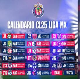 Calendario de Chivas Liga MX Clausura 2025: fechas de los partidos de ...