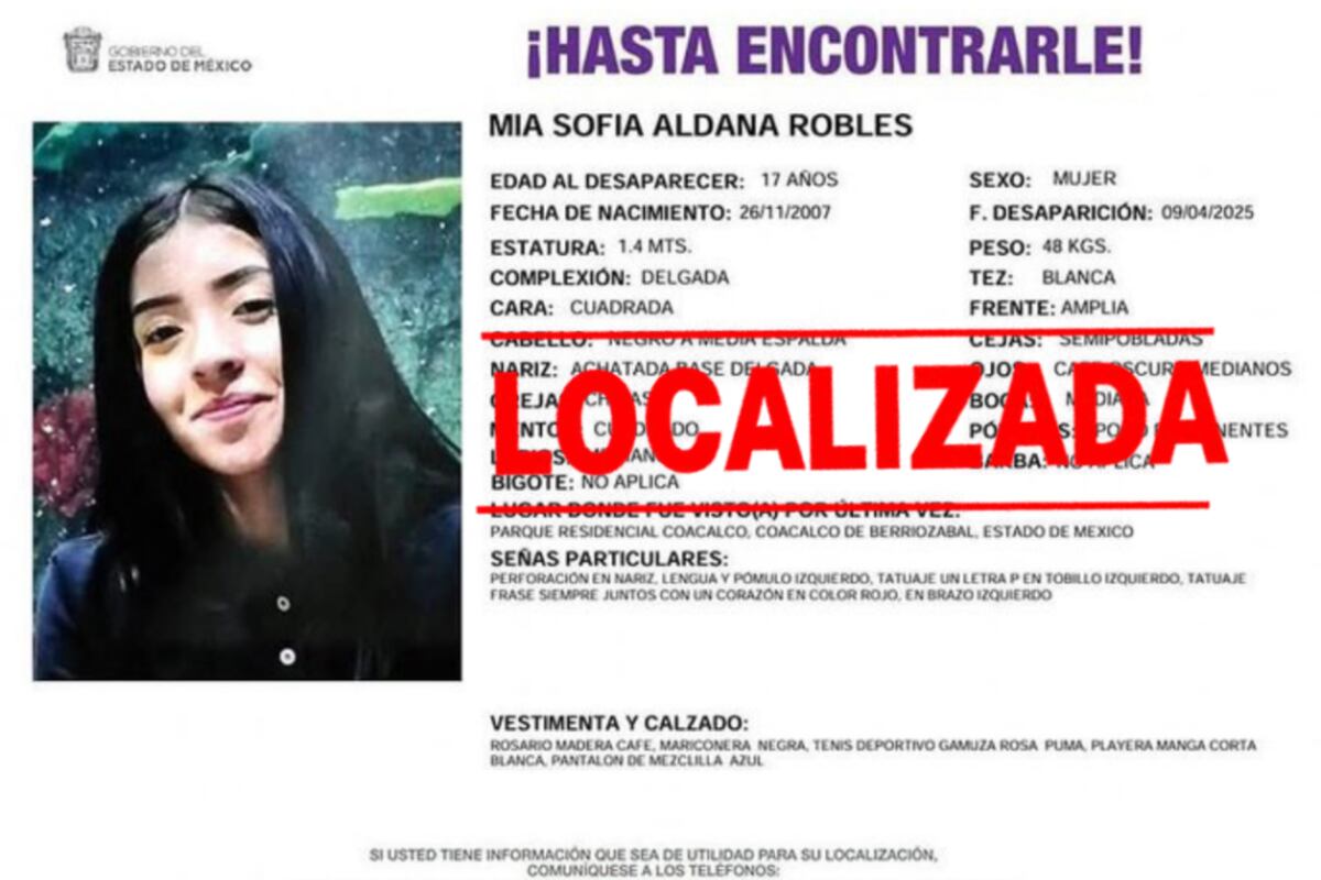 Localizan con vida a Mía Sofía, una de las seis mujeres desaparecidas en Coacalco, Edomex – La ...